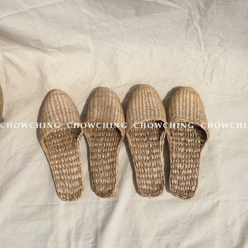 Retro Women Unisex Natural Straw Woven Slippers Shoes Sandal Flip Flop ...