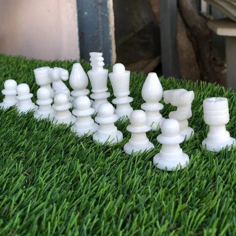 MOP Marble Chess Board Game Set Collectible Handmade Marble chess with ...