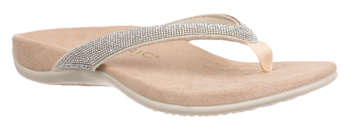 Vionic Dillon Shine Toe Post Rhinestone Cream Sandal Women's sizes 5-11 ...
