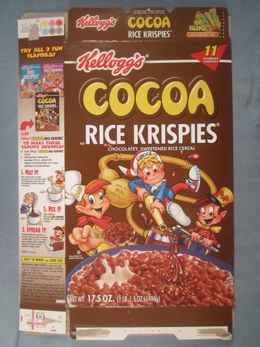 2004 MT KELLOGG'S Cereal Box COCOA RICE KRISPIES Cut 'N Shape [Y155C13o ...