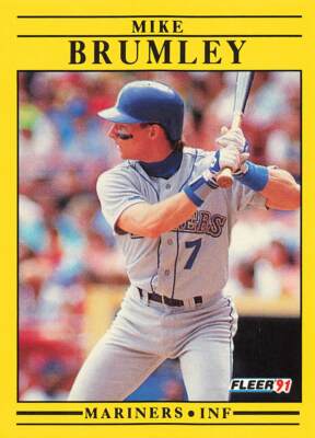 1991 Fleer Seattle Mariners Baseball Card #445 Mike Brumley | eBay