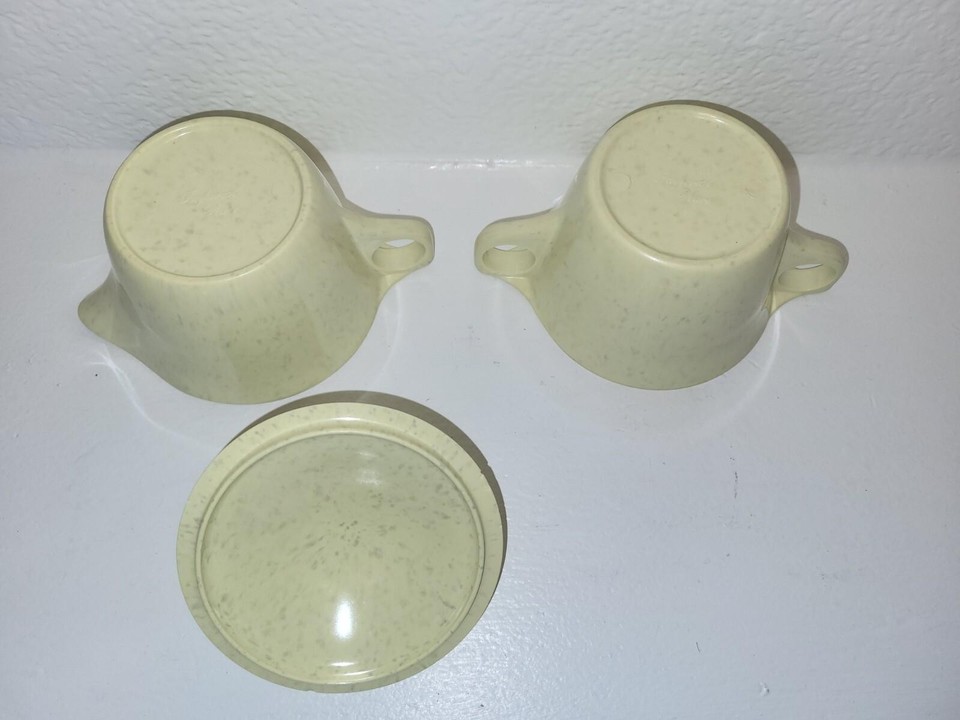 VTG Imperial Ware Speckled Confetti Yellow Creamer & Sugar Bowl Melmac ...