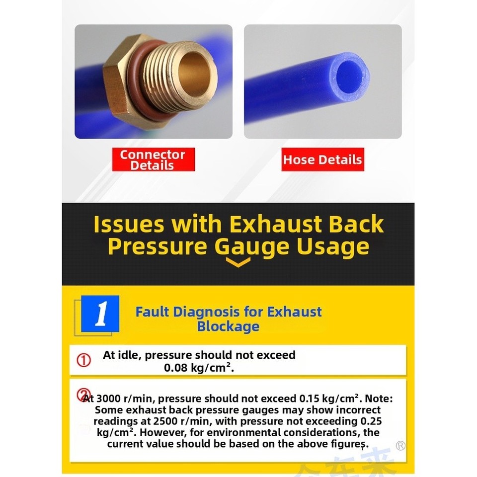 Back Pressure Gauge for Automotive Exhaust System Diagnosis with Metal ...