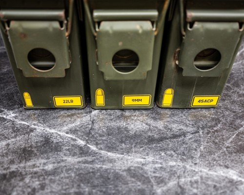 Ammo Can Bullet Decal Labels Stickers - UV Stable 2-Color Vinyl - 55 ...