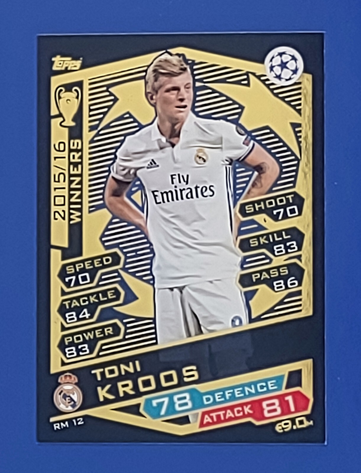 2016-17 Topps Match Attax Toni Kroos GOLD Winners Card RM12 VERY RARE💥 ...