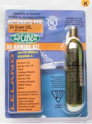 LELAND Inflatable Life Jacket Rearming Kit, Automatic, 24 g., 1/2 ...