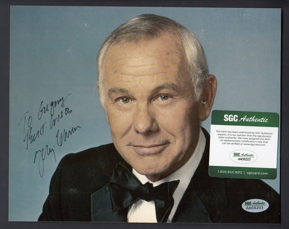 Johnny Carson Autographed 8x10 Photo To Gregory SGC Authentic | eBay