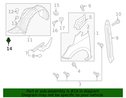 Genuine Kia Fender Liner Retainer Clip 86595-2T500 | eBay