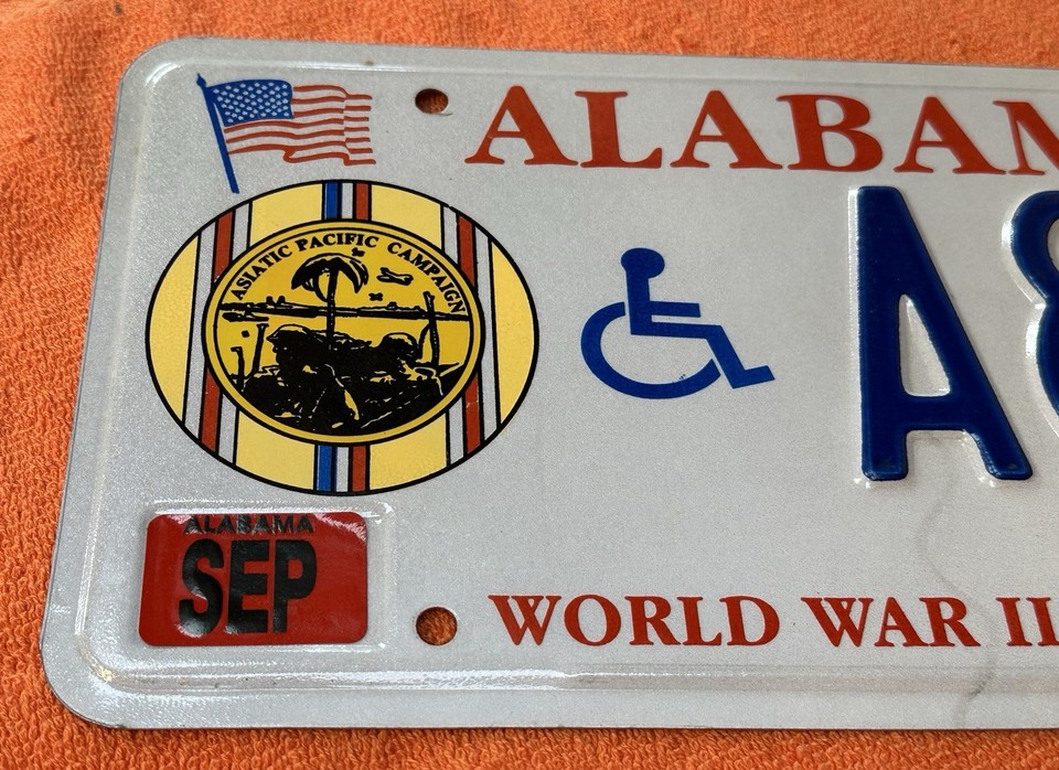 Vintage ALABAMA AL STATE LICENSE PLATE WORLD WAR II WWII VETERAN ...