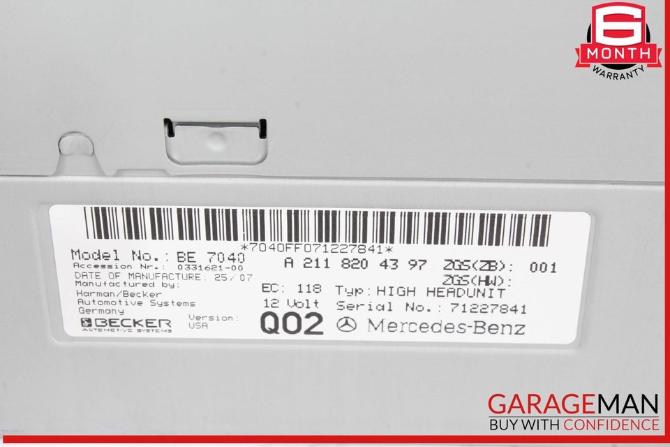 03-08 Mercedes W211 E350 CLS550 Command Head Unit Navigation Radio CD ...