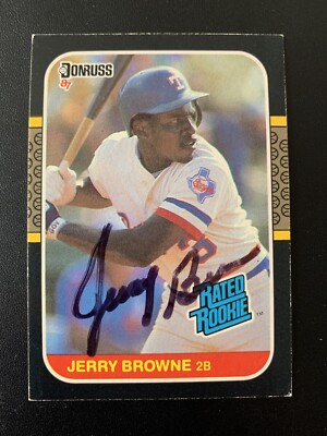 Jerry Browne Signed 1987 Donruss #41 Rookie Card Texas Rangers ...