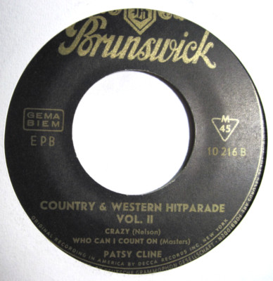 PATSY CLINE / KITTY WELLS * 45 4 Song EP * Crazy/ + More GERMAN VINYL ...