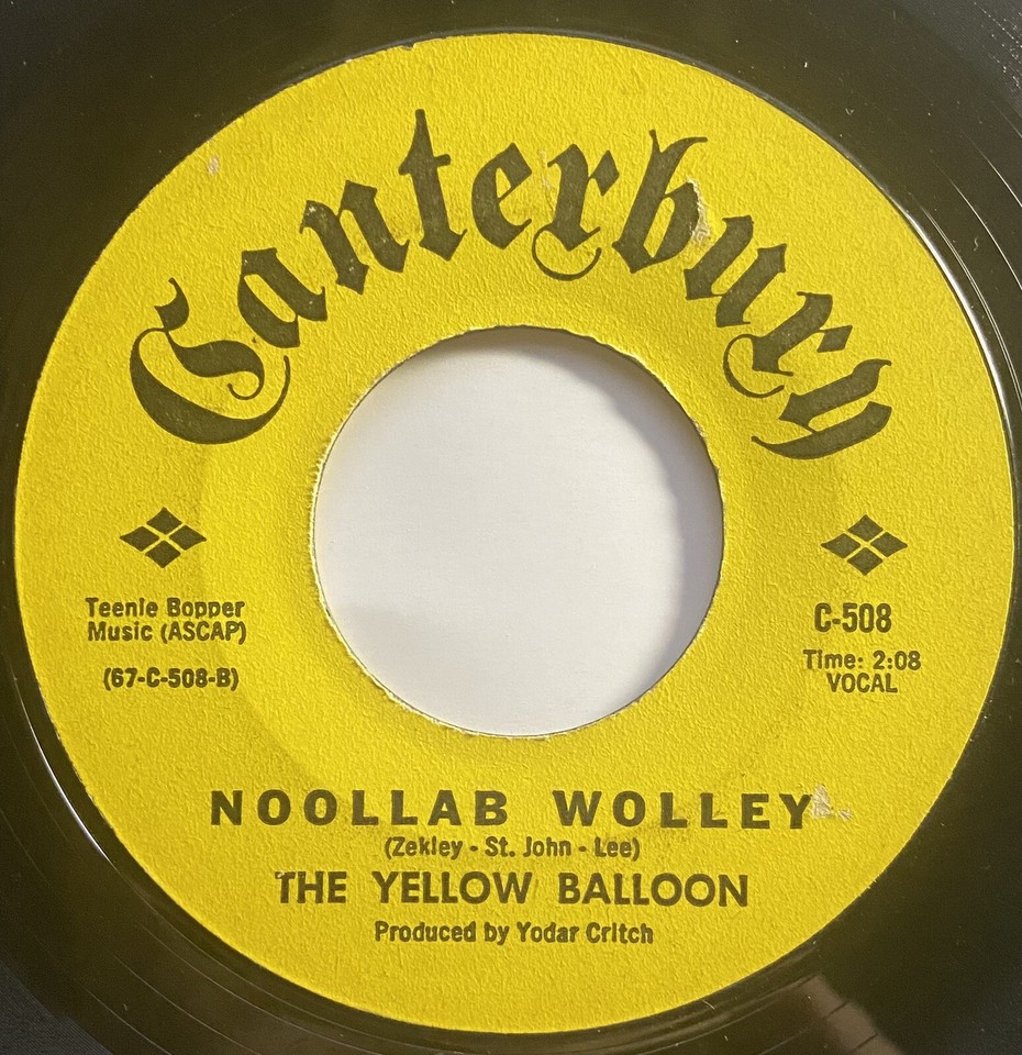 The Yellow Balloon "Yellow Balloon" / "noollaB wolleY" 7" 45 rpm Vinyl ...