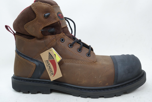 Avenger Boots Mens Size 14W Brown Leather Work Safety Toe A7542 | eBay