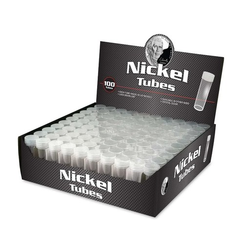 BCW Nickel Coin Tubes 100 Pack | 21.2mm Storage | Holds 40 Nickels Each ...