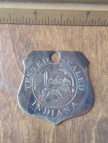 Tested and Sealed Indiana state inspection tag token or medal 30 Bull ...