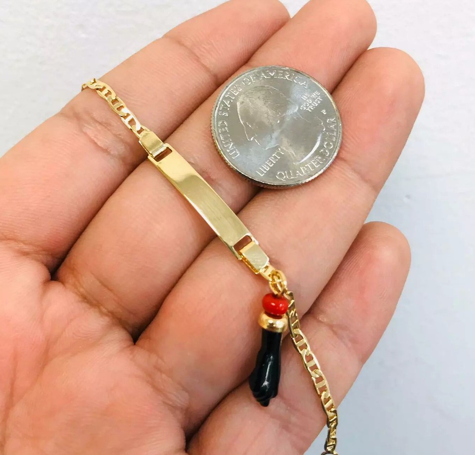 New Baby ID Azabache Bracelet 5.5" / Kids Children's Bracelet with ...