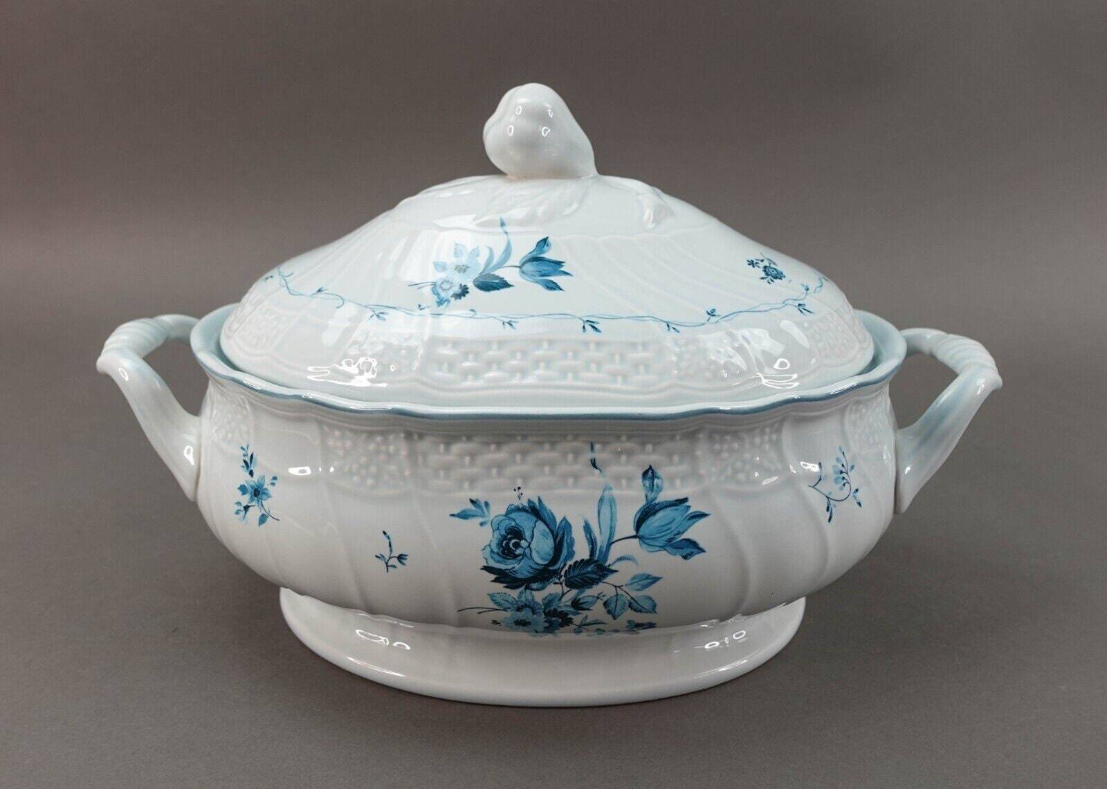 Mikasa Japan Precious Blue Sheffield D2502 Blue Floral Tureen With Lid ...