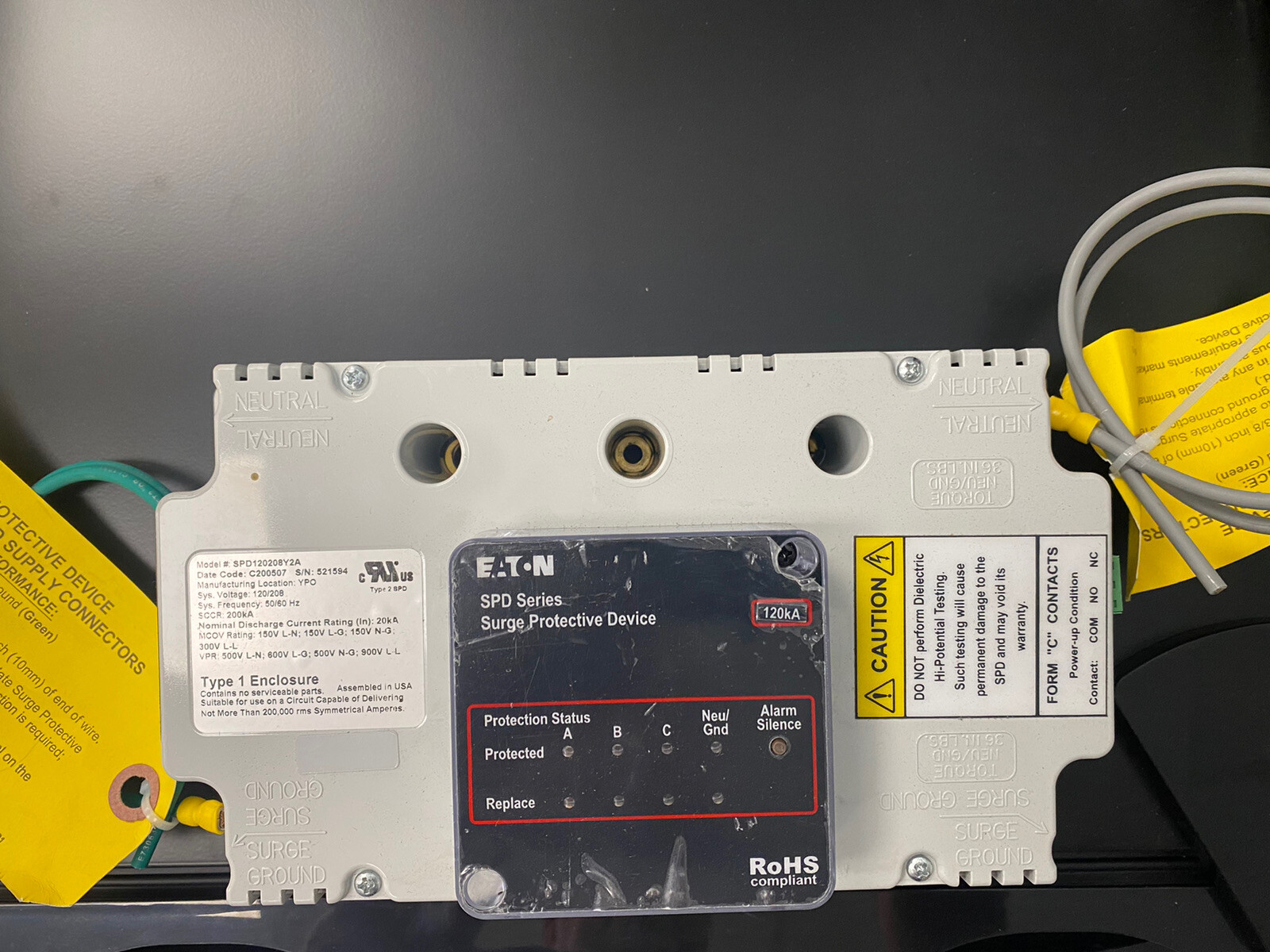 Eaton SPD120208Y2A Panelboard SPD Surge Protective Device for sale ...