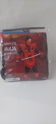 HALLOWEEN Complete Red Ninja Costume 7 Piece Set. Size S(4-6) | eBay