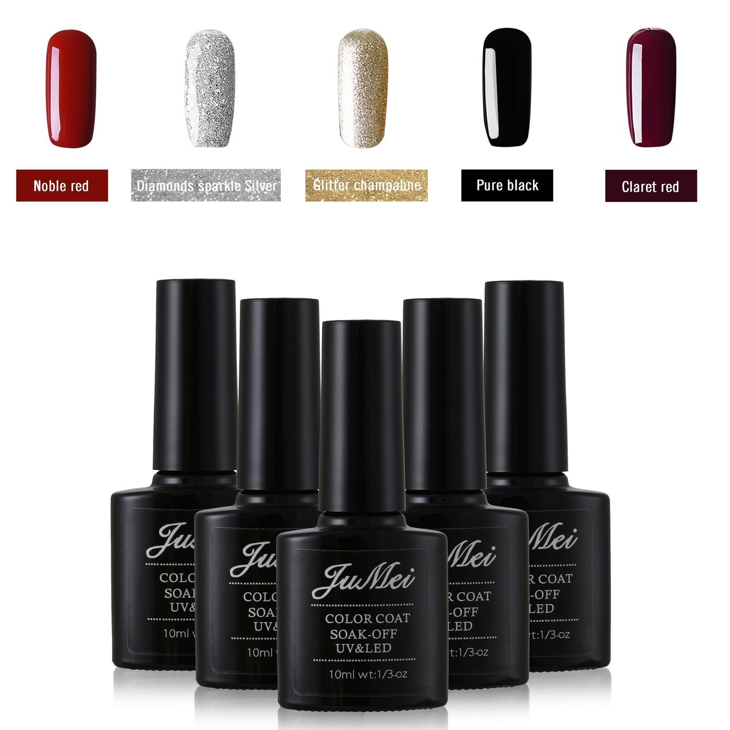 5 Colors Nail UV/LED Gel Polish Soak Off DIY Nail Art Manicure Gel ...