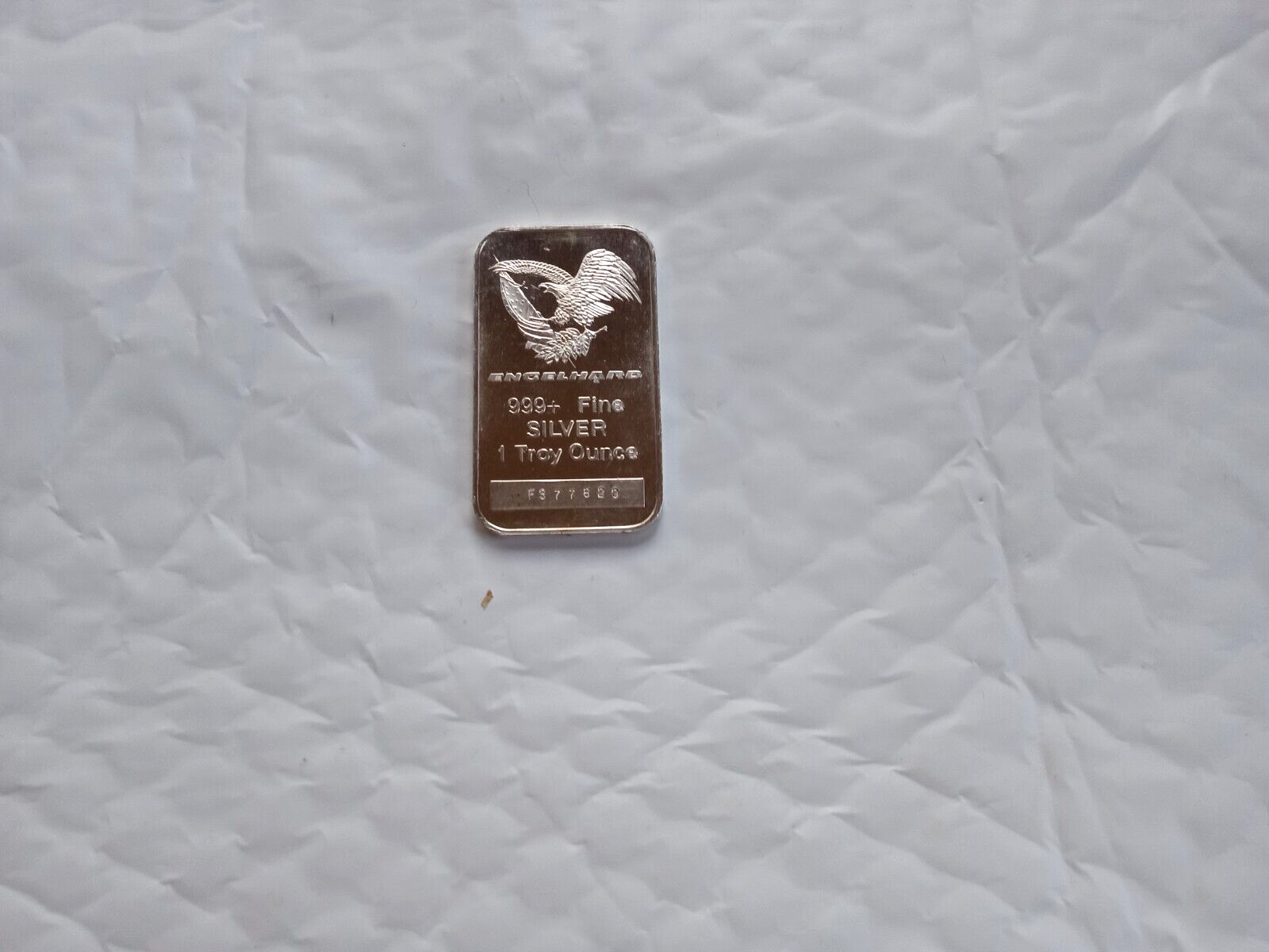 Proof-Like Engelhard .999 Fine Silver 1 Troy Oz Bar - Eagle/Flag. Free ...