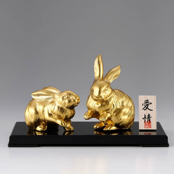 Zodiac Rabbit Japanese Takaoka metalcraft Usagi Eishu Love Pair Japan ...