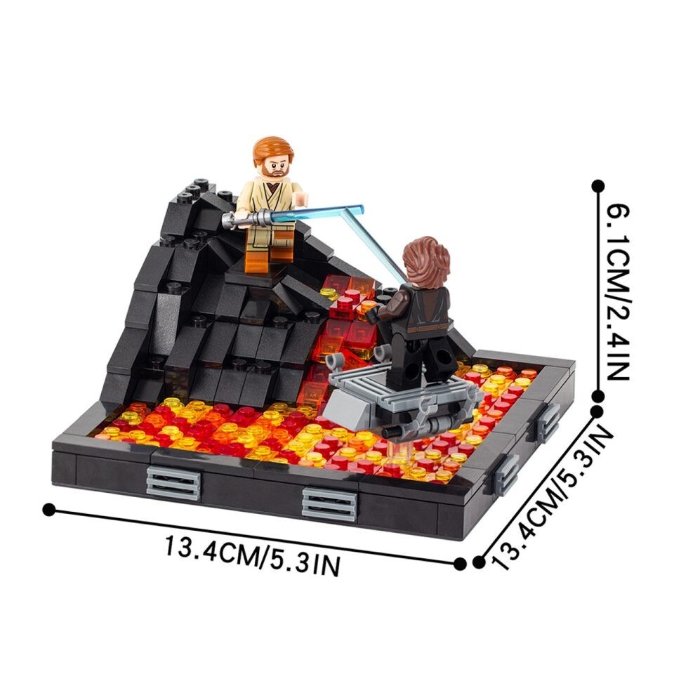 Lego Star Wars Duel on Mustafar MOC Diorama with Anakin & Obi-Wan mini ...
