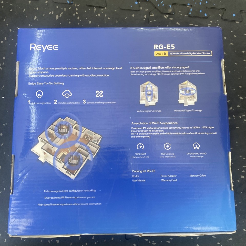 Reyee RG-E5 WiFi 6 AX3200 Dual-Band Gigabit Mesh Router (50283) | eBay