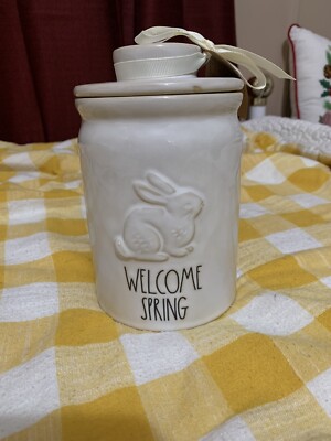 Brand New Rae Dunn WELCOME SPRING Canister | eBay