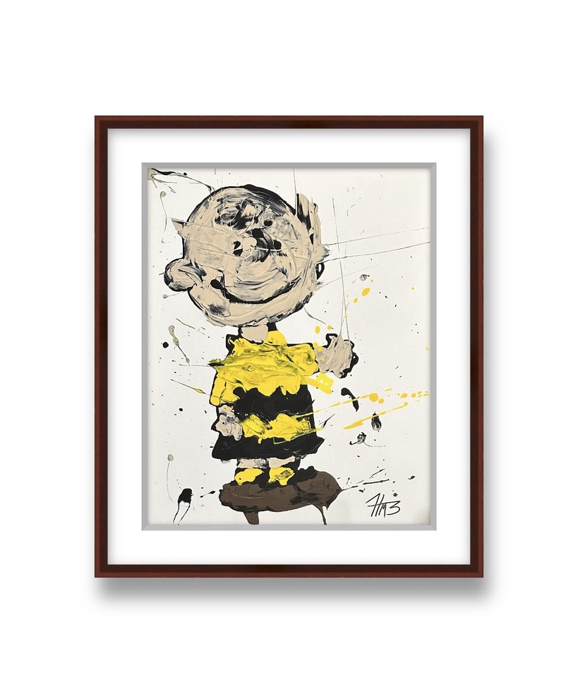 FTM3 Charlie Brown Abstract Cartoon Painting 16 X 20 Handmade Colorful ...
