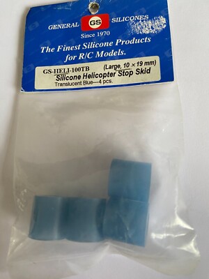 GS GS-HELI-100TB SILICONE HELICOPTER STOP SKIDS TRANSLUCENT BLUE [4 ...
