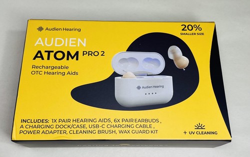 Audien Atom Pro 2 Wireless Rechargeable OTC Hearing Aids. Open Box | eBay