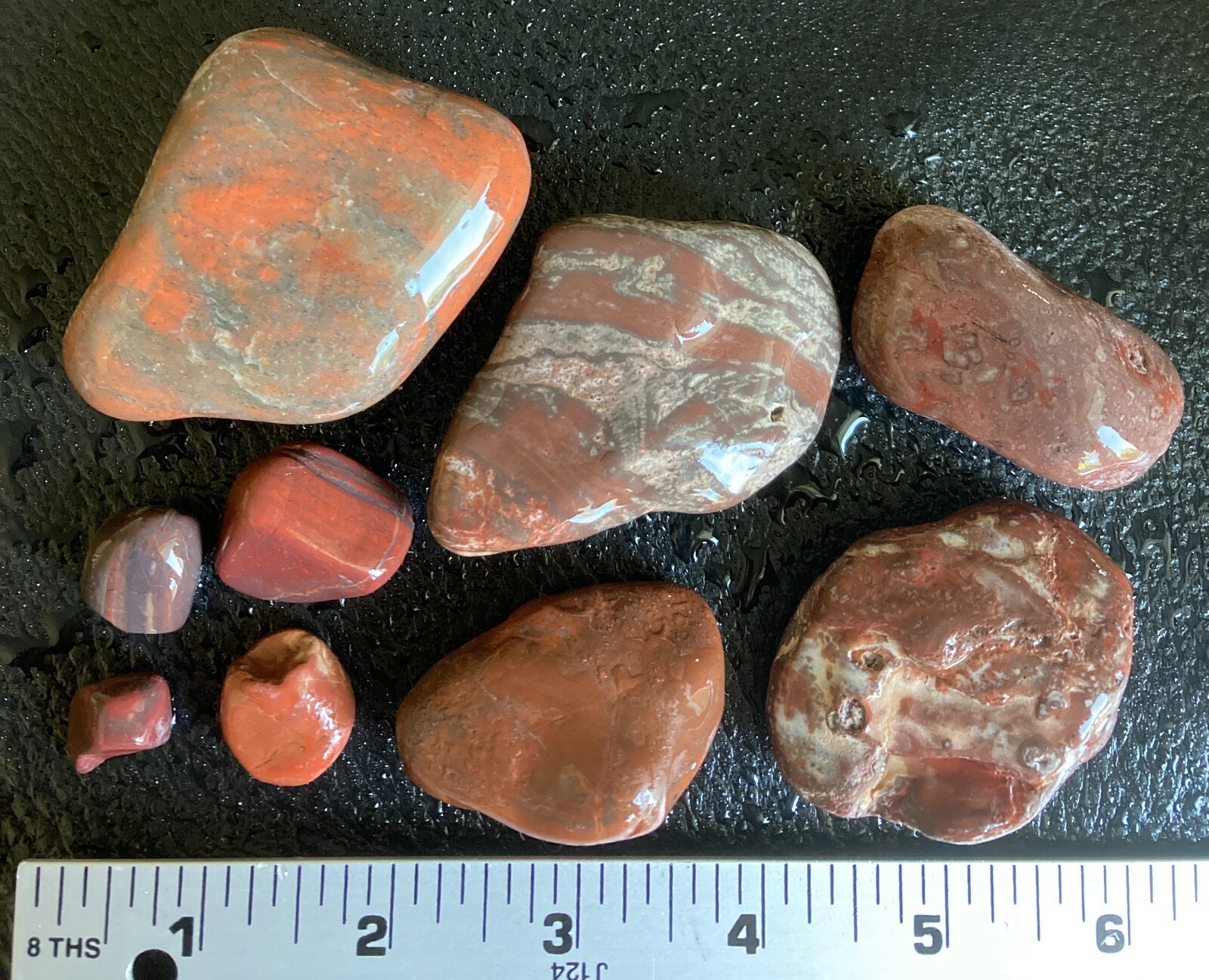 9pc Michigan Banded Red Jasper with Quartz and Calcite from the ...