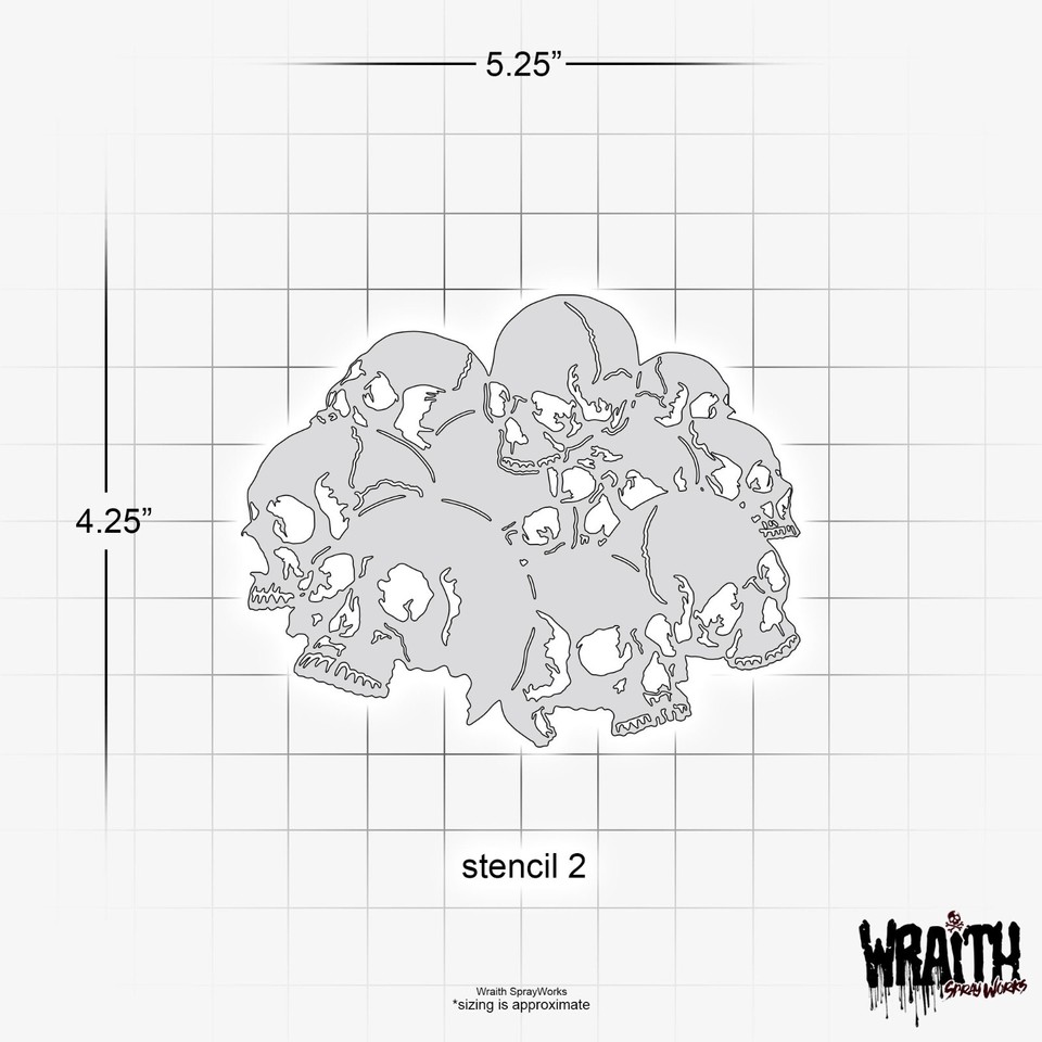 Skull Stack Mini Set #2 - Reusable Airbrush Stencil Template | eBay