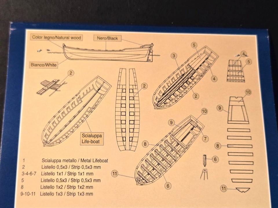 Ship Model Parts Amati lifeboat longboat kit 70mm White Metal and wood ...