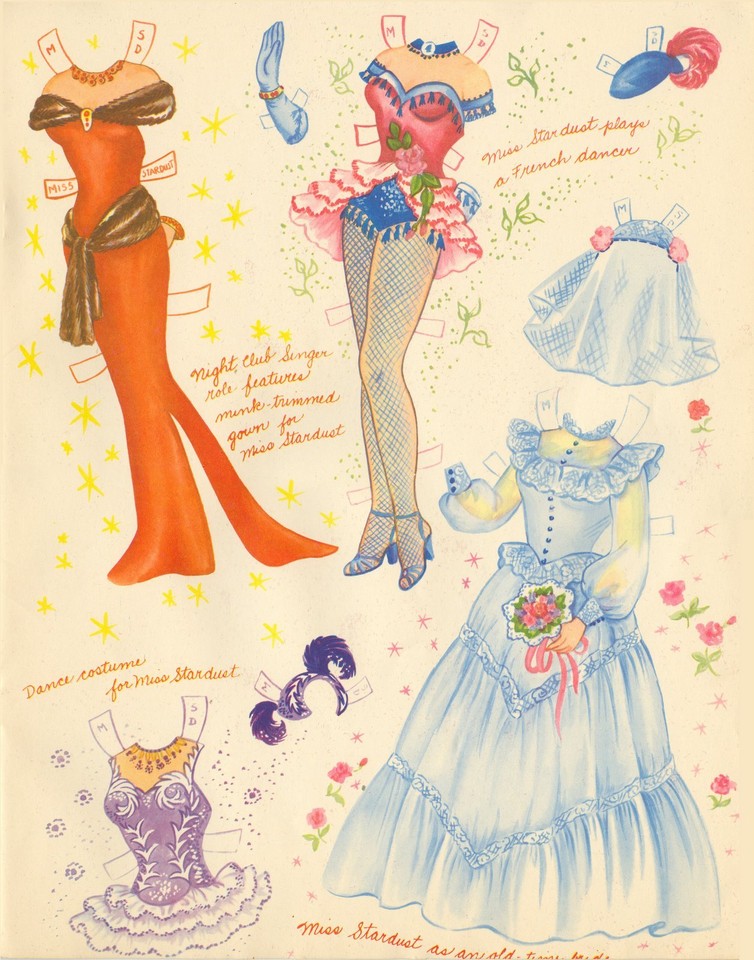 VINTGE 1940S MOVIE STARLETS PAPER DOLL ~NICE LASER REPRODUCTION ORG ...