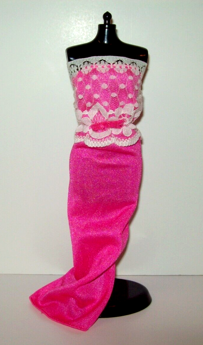Barbie Vintage Pink Dress Gown FASHION FANTASY ROMANTIC VALENTINE D835 ...