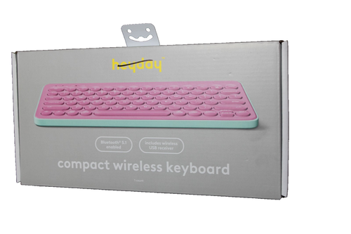 Compact Wireless Keyboard Bluetooth & USB Wireless Receiver - PINK ...