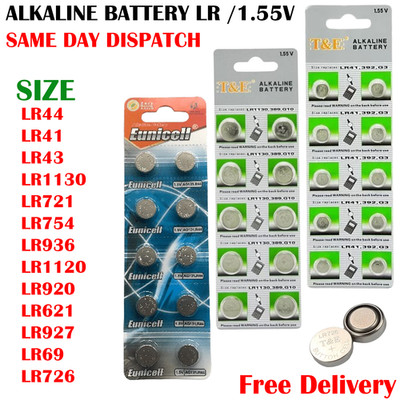 lr44 LR41 LR1130 LR43 LR936 LR754 LR44 1.5v coin Cell Button Battery ...