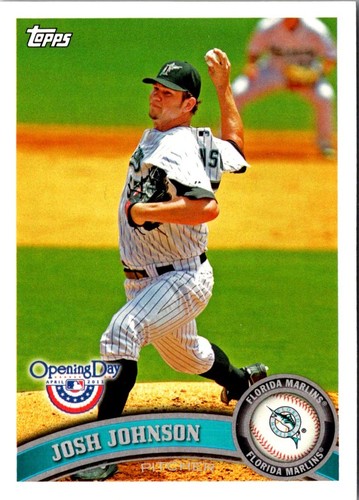 2011 Topps Opening Day Josh Johnson #95 Florida Marlins Baseball Card ...