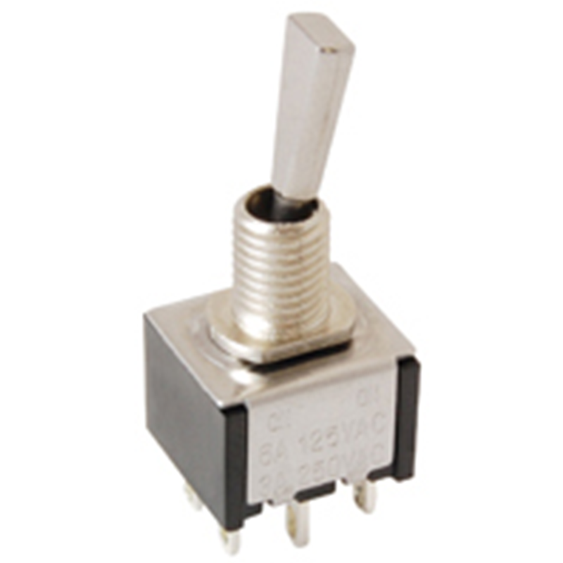 NTE Electronics 54-337 SWITCH TOGGLE MINIATURE FLAT HANDLE DPDT 6A ...