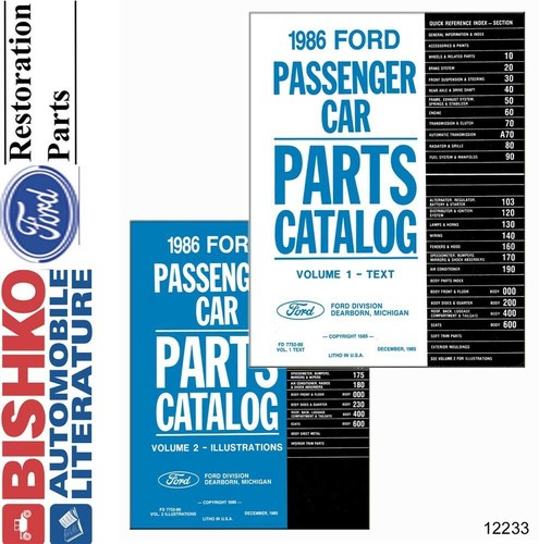 1986 Ford Car Parts Numbers Book CD List Guide Interchange Drawing | eBay