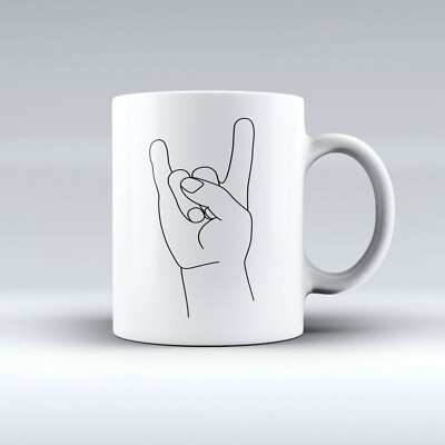 Horned Hand Symbol / Heavy Metal / Rock / Cult -Tea/Coffee Mug/Cup ...