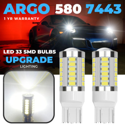 T20 580 Led White DRL Reverse Side Light Xenon Smd Upgrade W21/5w 7443 ...