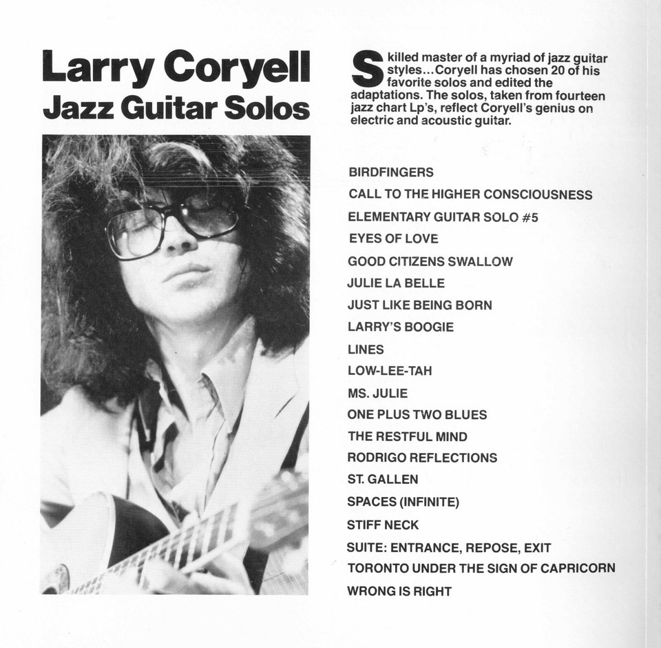 Larry Coryell Jazz Guitar Solos transcribed and adapted by David ...