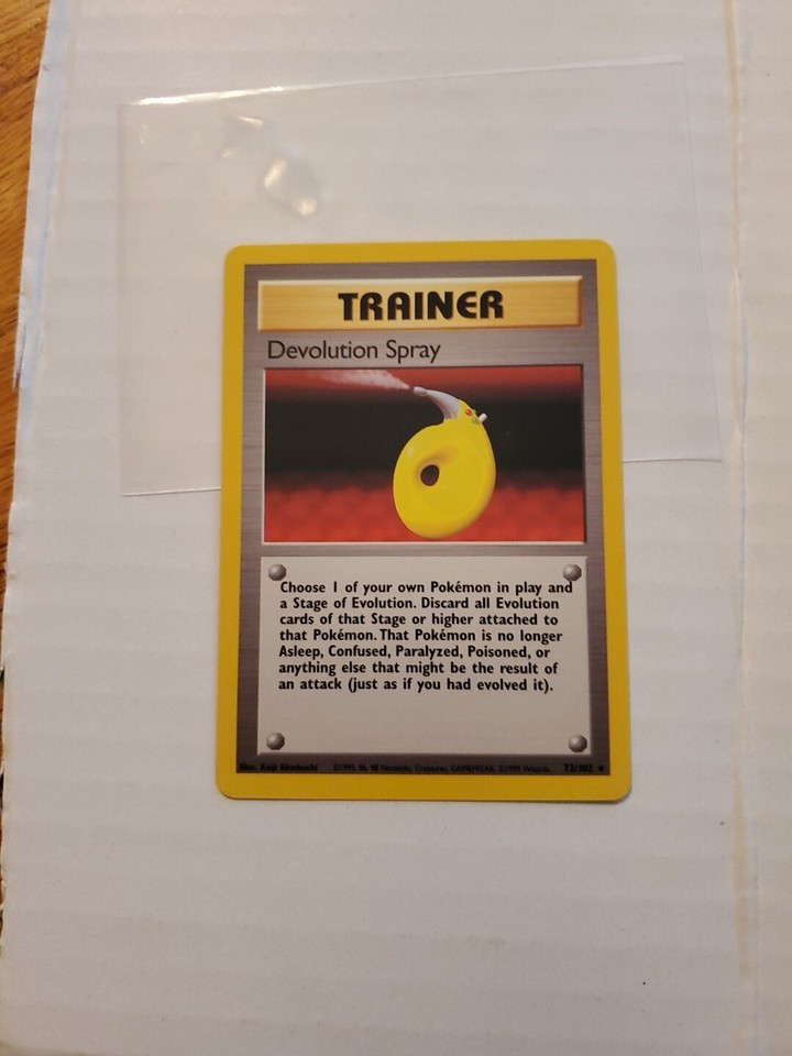 Pokémon Base Set Trainer Card Devolution Spray 72/102 LP | eBay