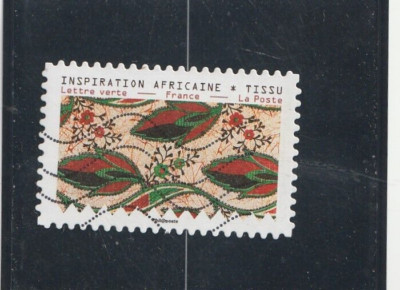 L5679 FRANCE timbre AUTOADHESIF N° 1662 de 2019 " Tissus motifs Natur ...