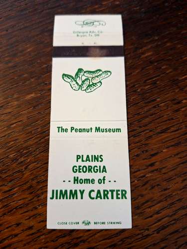 Vintage Matchbook: The Peanut Museum, Jimmy Carter, Plains, GA | eBay