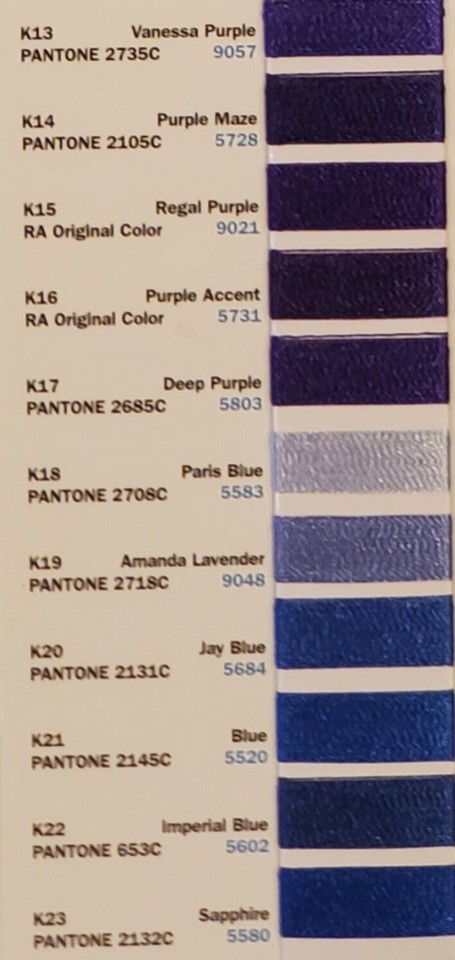 453 Different Colors - Robison-Anton Polyester Embroidery Thread - SB ...